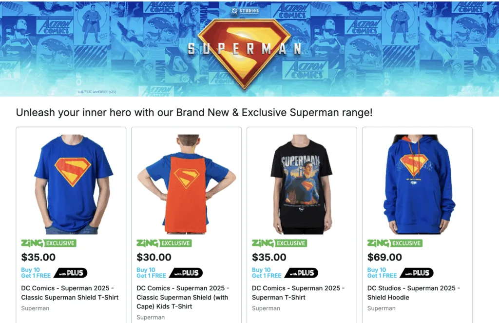 Superman Movie Merch Launches at Zing Pop Culture Australia - Screen Brief